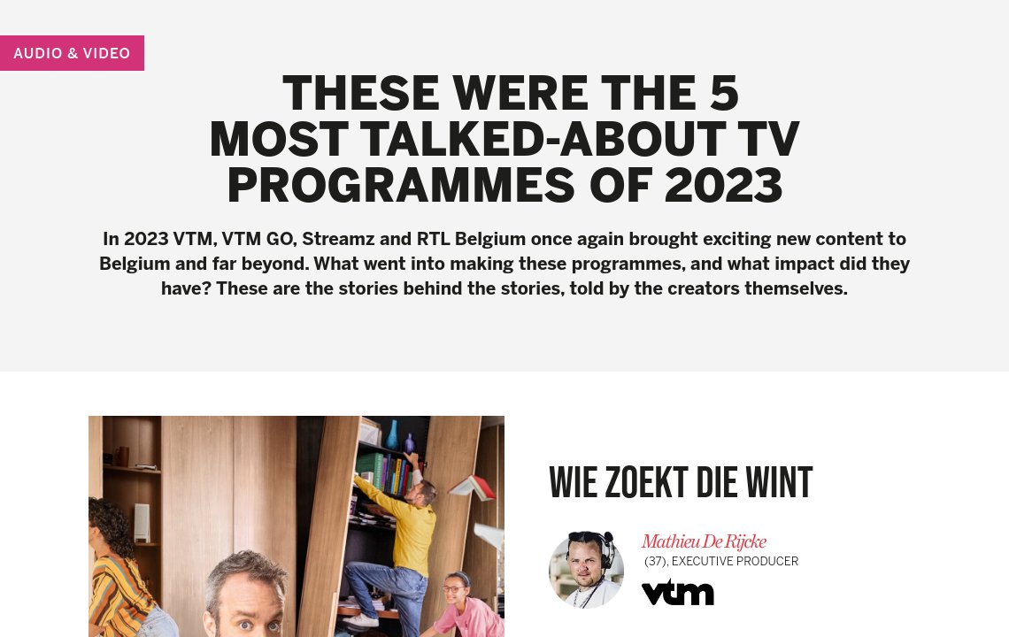 The most talked-about television programmes - DPG Media Annual Report 2023